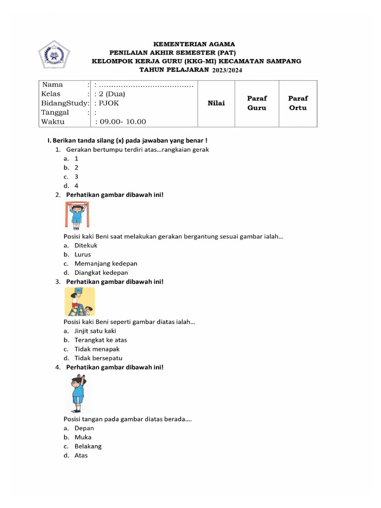 SOAL PAT PJOK KLS 2-Gambar-0 | PDF