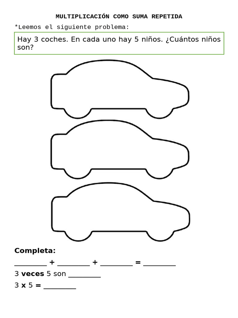 Multiplicación Como Suma Repetida | PDF