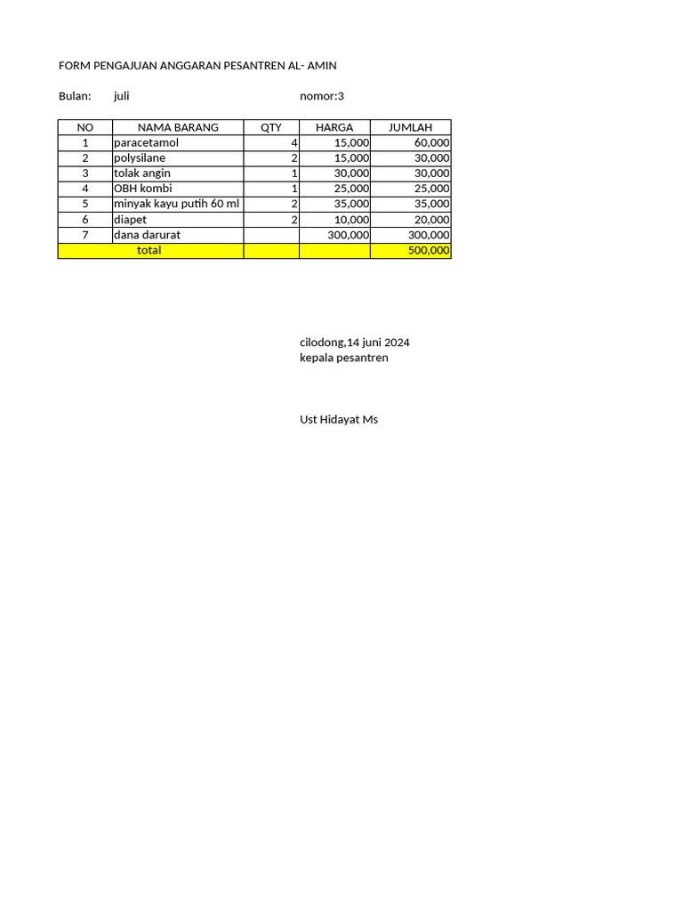 Form Pengajuan | PDF