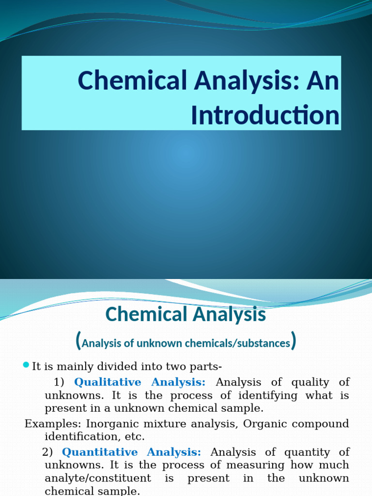 Chemical Analysis | PDF