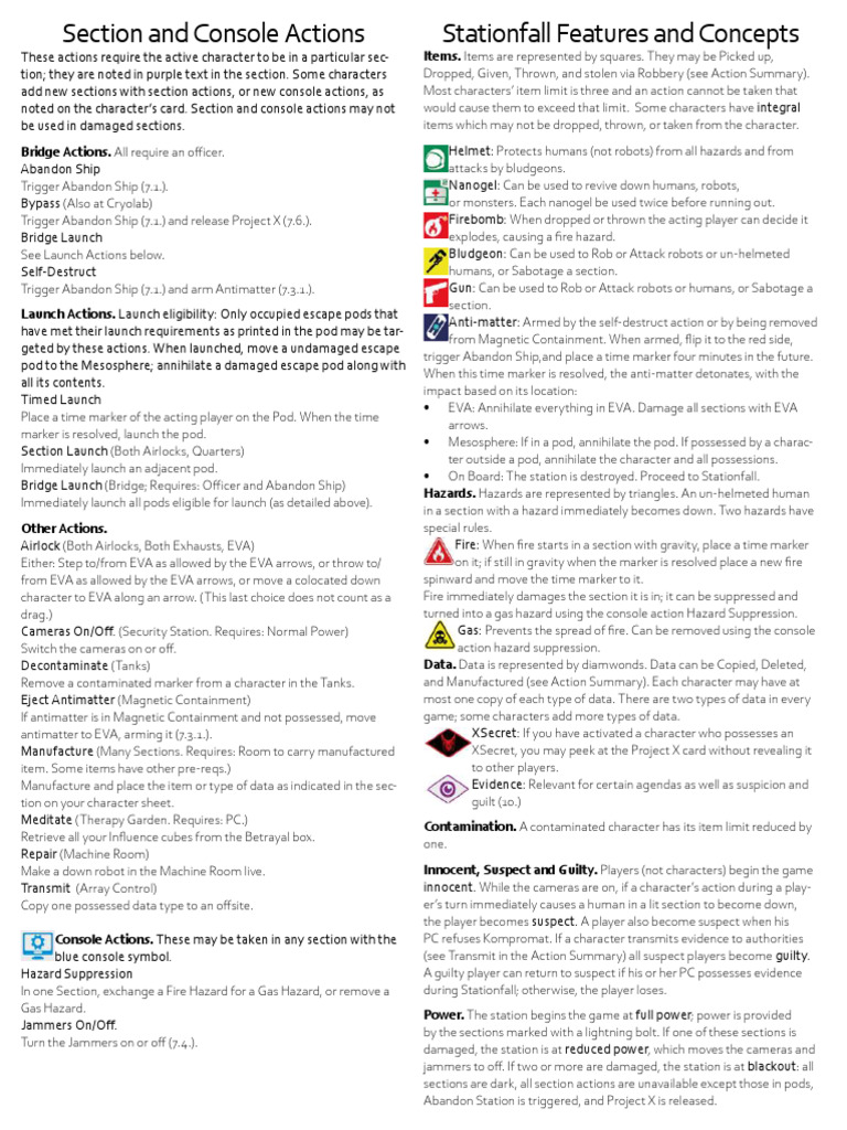 Stationfall Reference | PDF