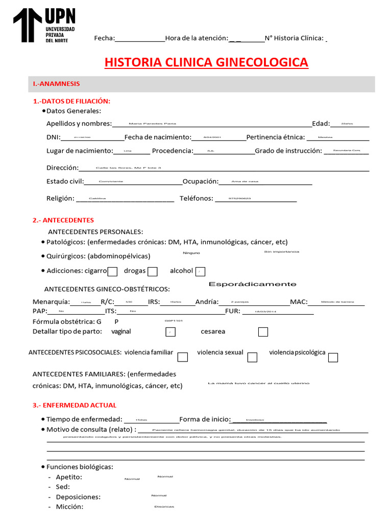 História Clínica Pronta | Formato Historia Clinica Pdf – BYKBRY