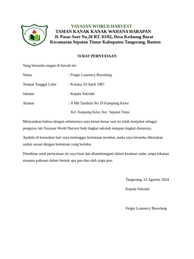 Kop Surat TK | PDF
