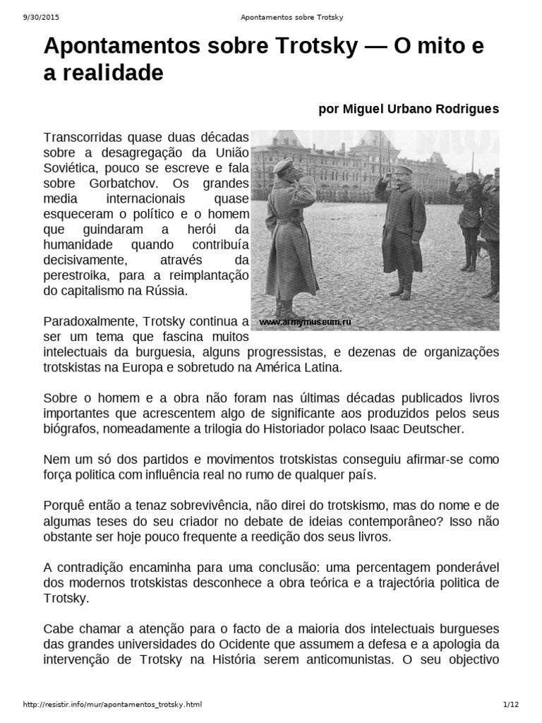 Apontamentos Sobre Trotsky | PDF