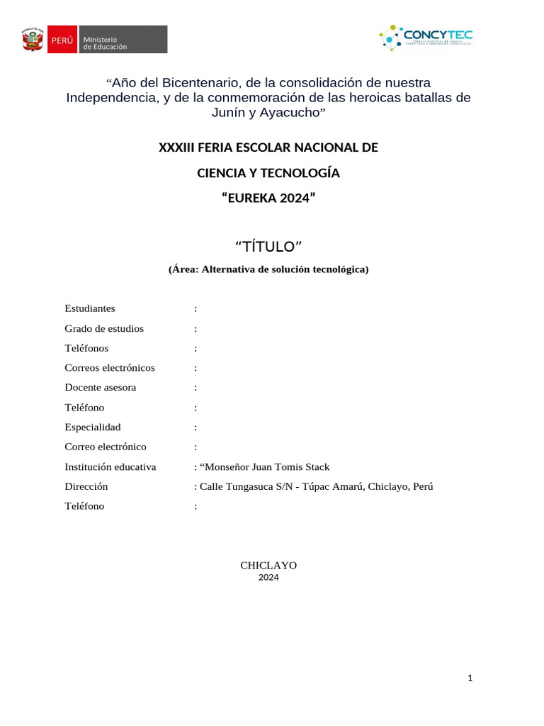 Esquema Proyecto Solución Tec (1) | PDF