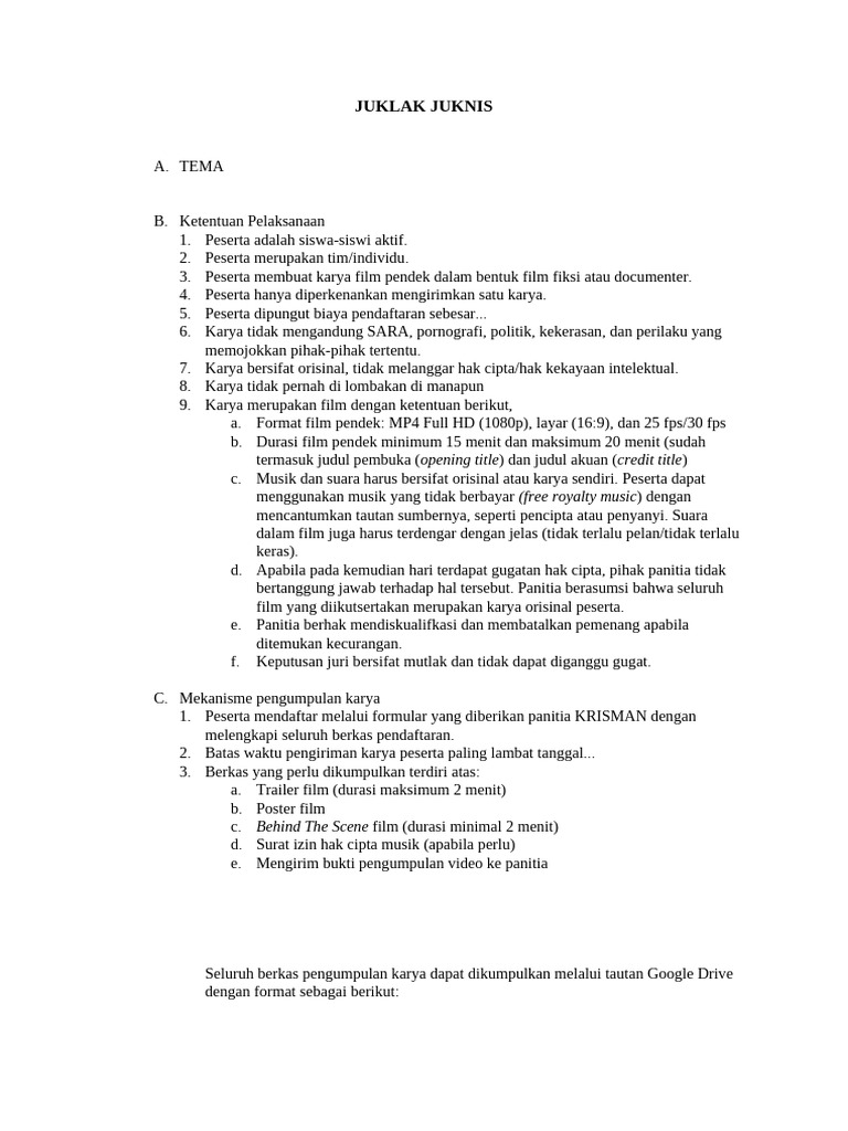 JUKLAK JUKNIS-revisi | PDF