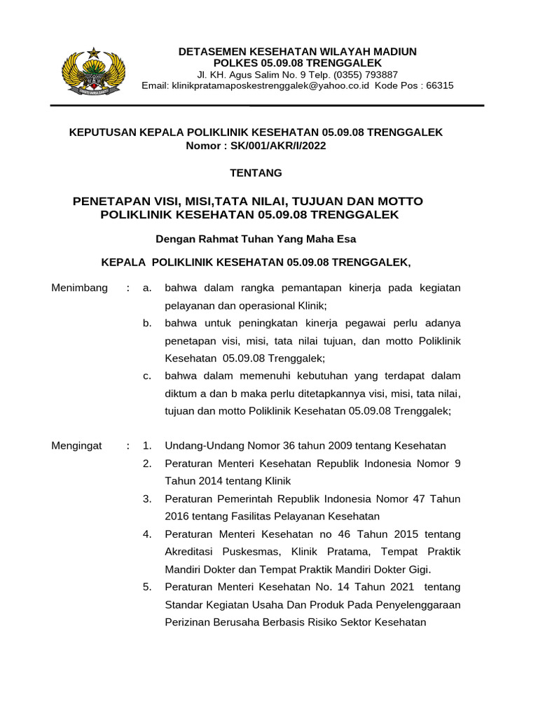 TKK 1 EP 1.1c SK VISI MISI , TATANILAI,TUJUAN DAN MOTTO | PDF