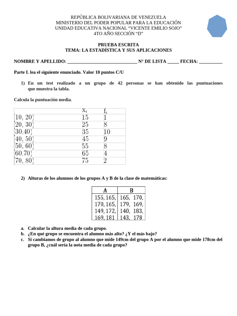 Prueba 4to D | PDF