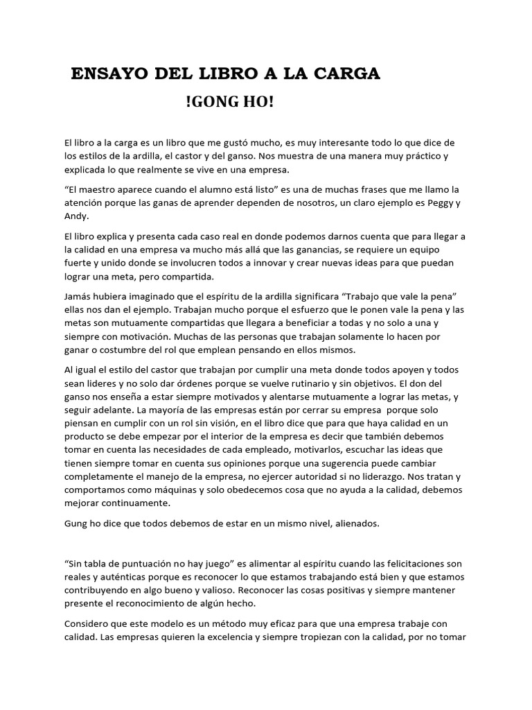 Ensayo A La Carga | PDF