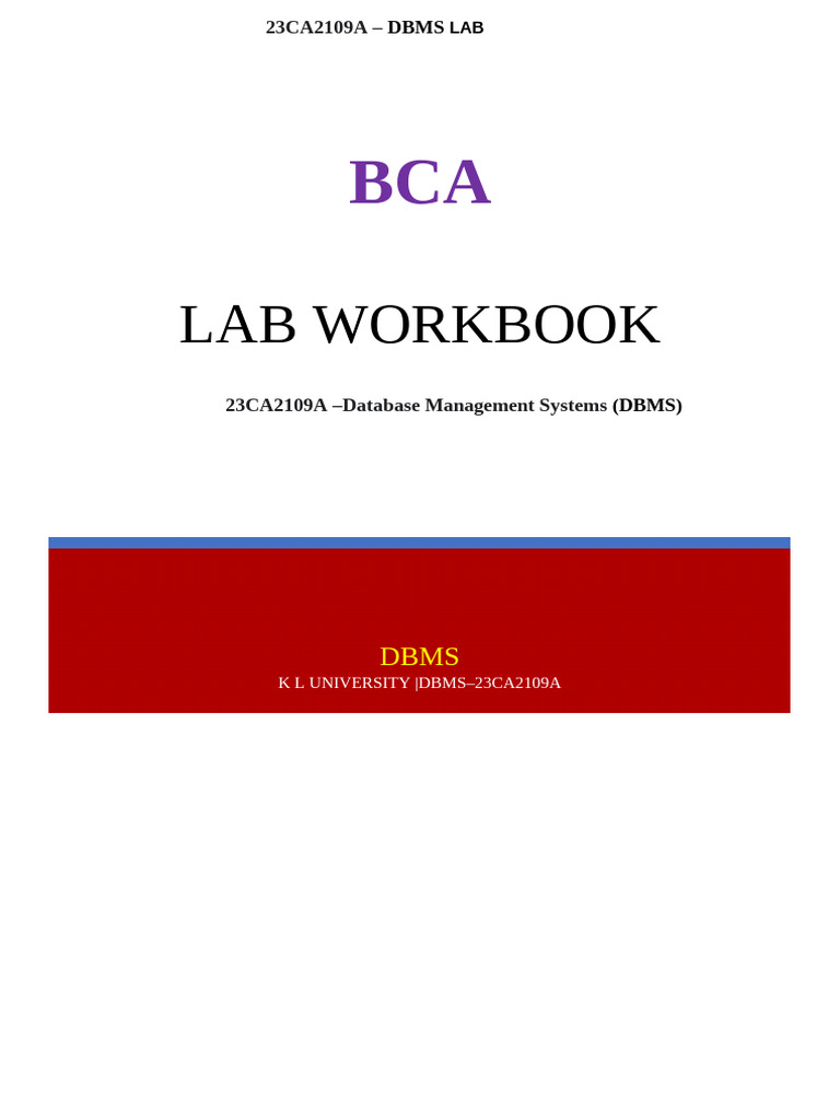 Dbms Adv 24 25 Lab Workbook | PDF