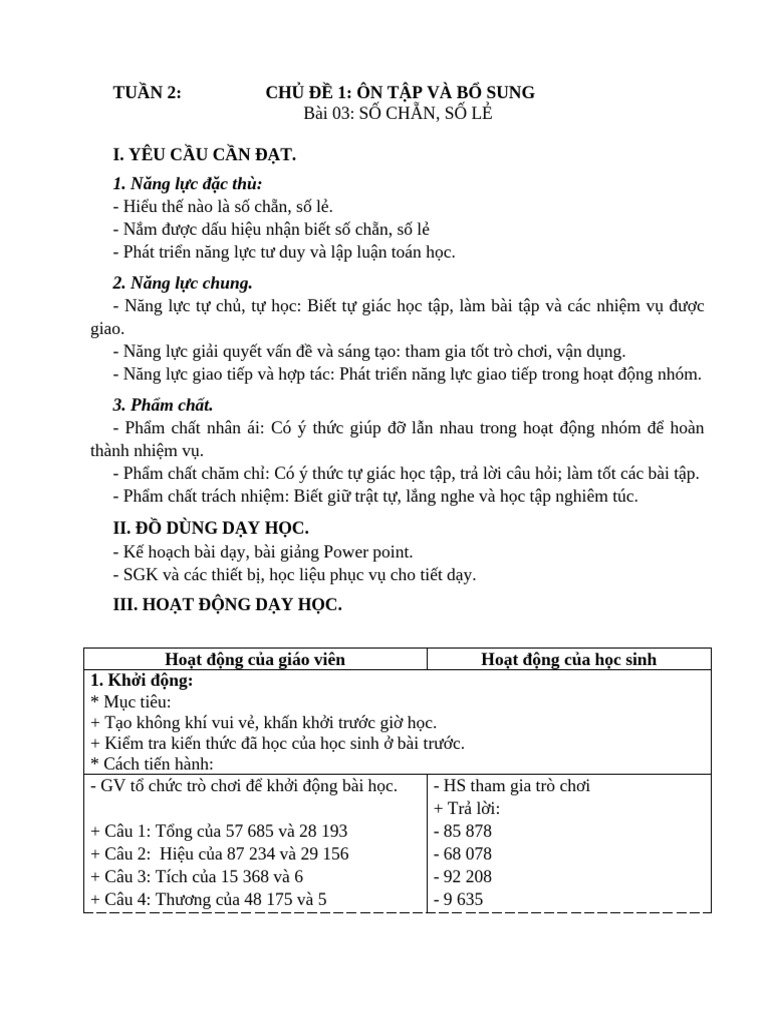 TUẦN 2 - TOÁN 4 KNTT | PDF