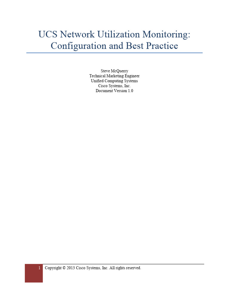 UCS Network Utilization Monitoring v1 | PDF | Computing | Computer Science
