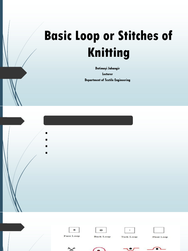 Basic Loop or Stitches of Knitting | PDF