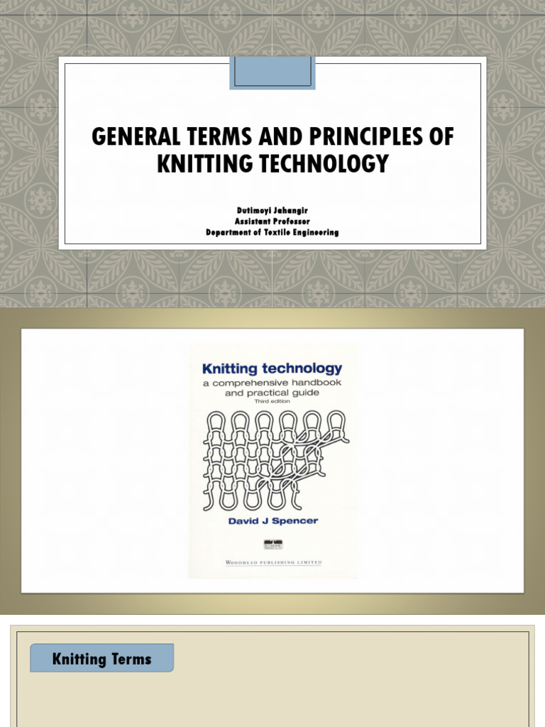 General Terms and Principles of Knitting Technology | PDF