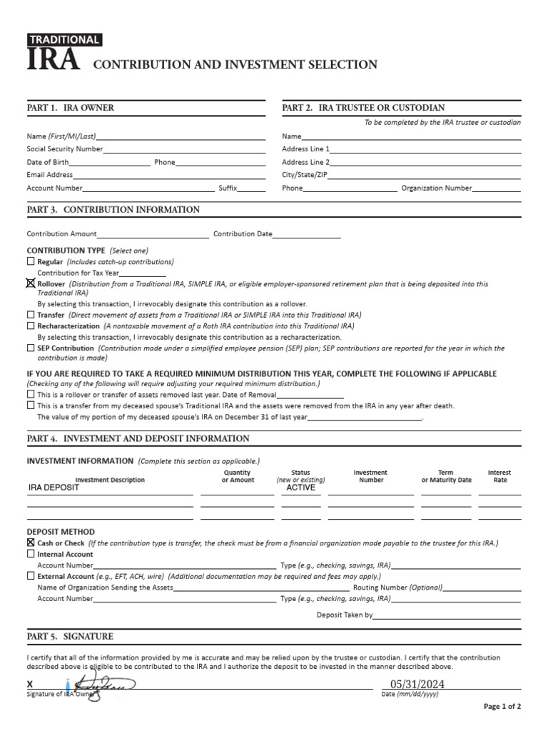 Contribution and Investment Selection | PDF