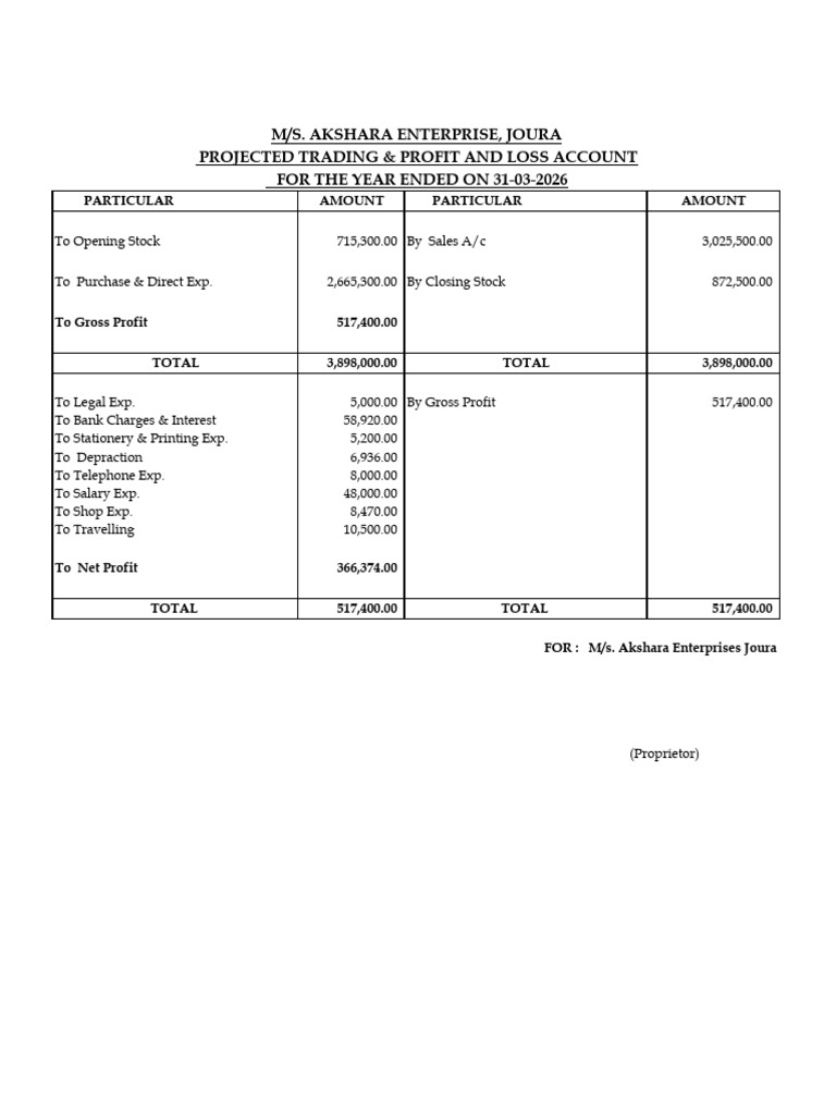 PROJECTED | PDF | Balance Sheet | Financial Accounting