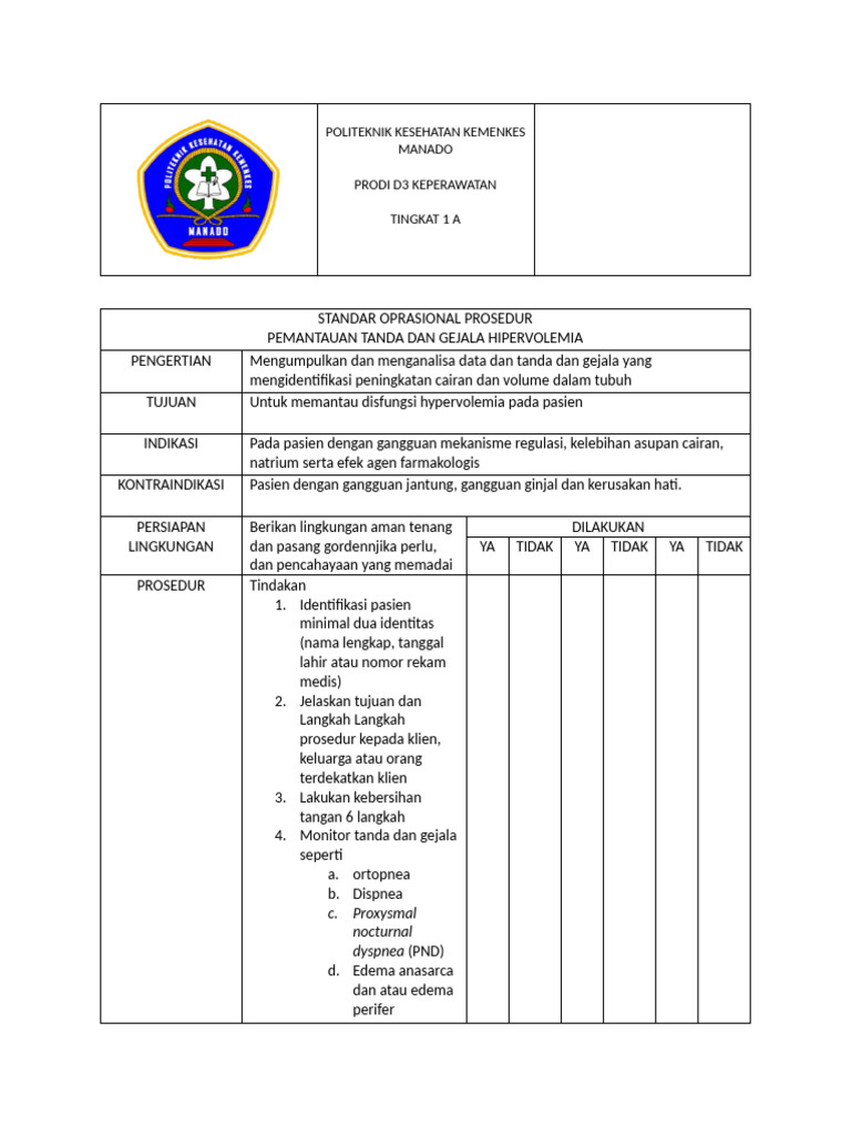 Sop Hipervolemia | PDF