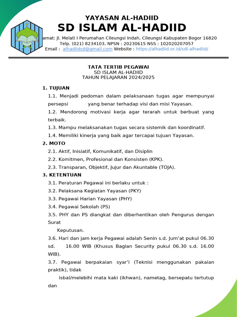 Tartib Pegawai 24-25 | PDF