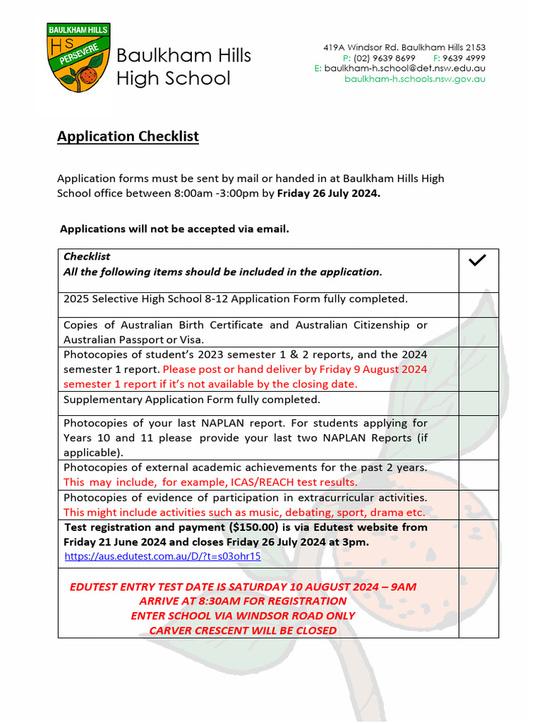 2025 Application Checklistv2 | PDF