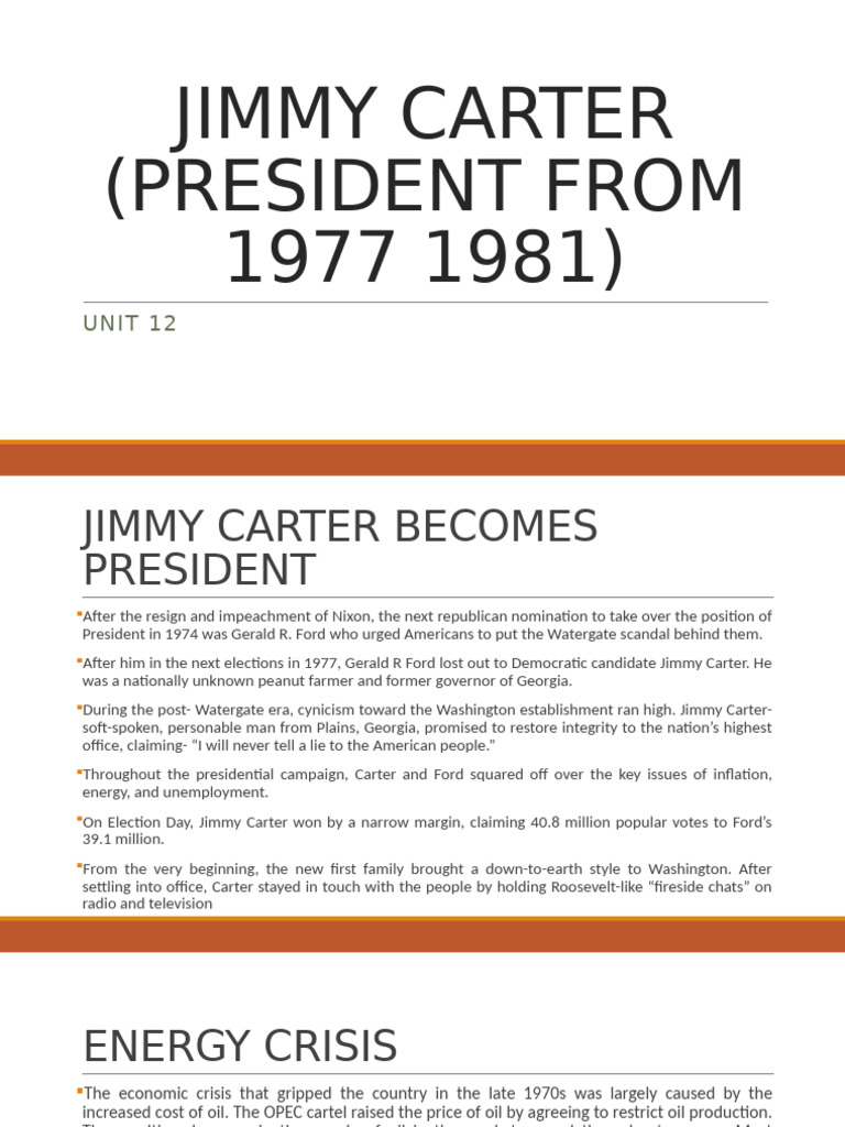 Unit 12-Jimmy Carter | PDF