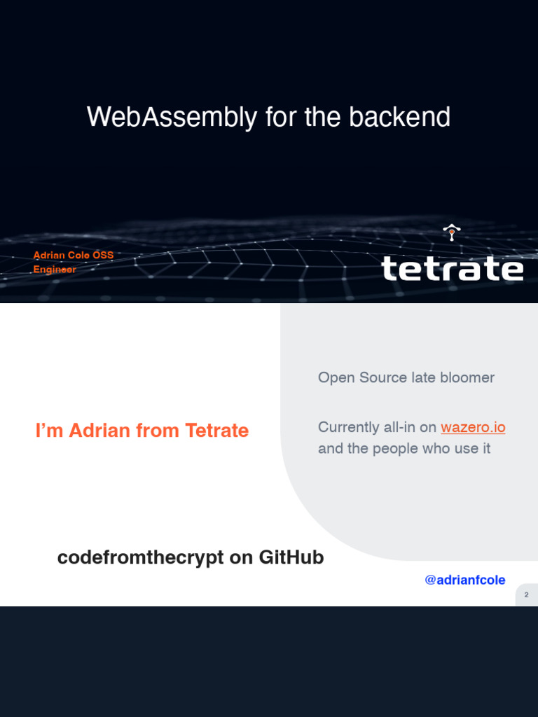 WebAssembly For The Backend - Gophercon IL | PDF