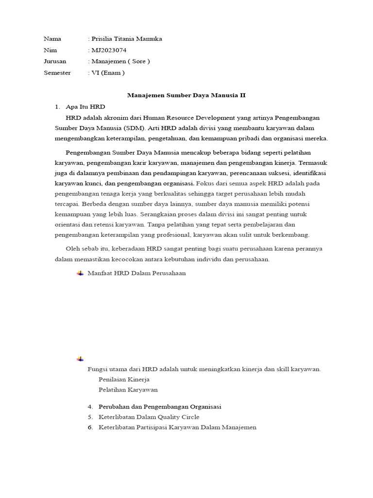 Tugas Manajemen SDM II | PDF