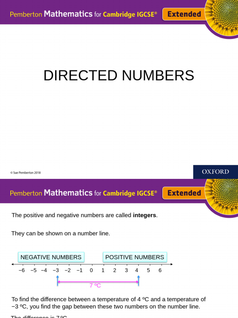 Integers or Directed Numbers | PDF