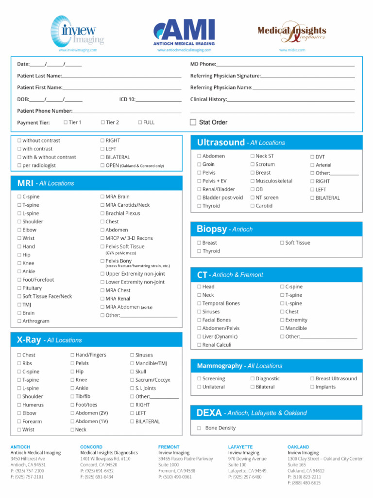 Physician Referral Form - Inview Imaging | PDF