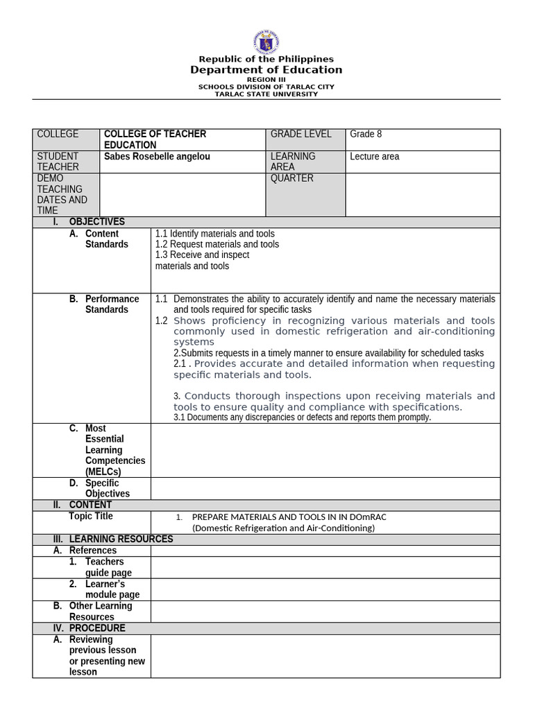 Lesson-Plan Template | PDF | Lesson Plan | Learning
