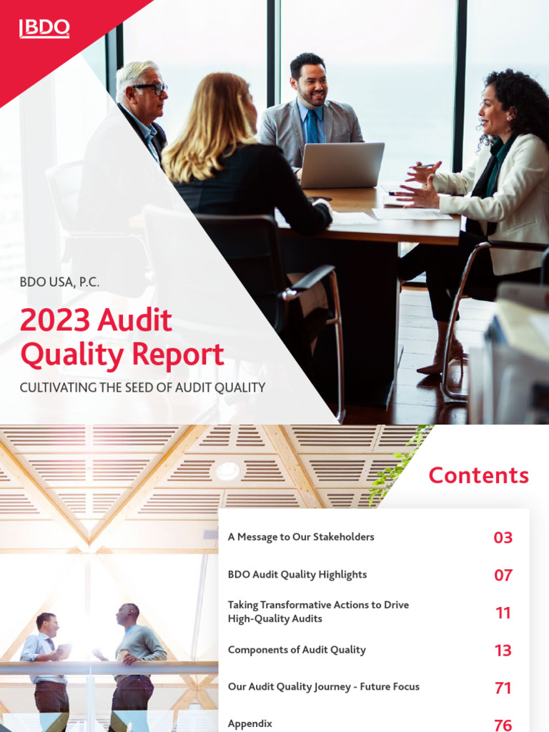 ASSR BDO 2023 Audit Quality Report Web | PDF