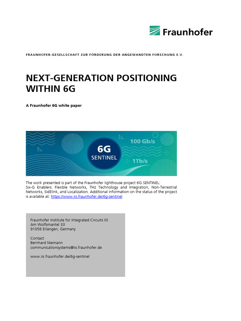 Next-Generation Positioning Within 6G: A Fraunhofer 6G White Paper | PDF