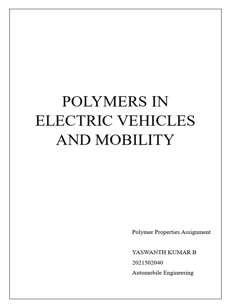 Polymer Properties Assignment | PDF