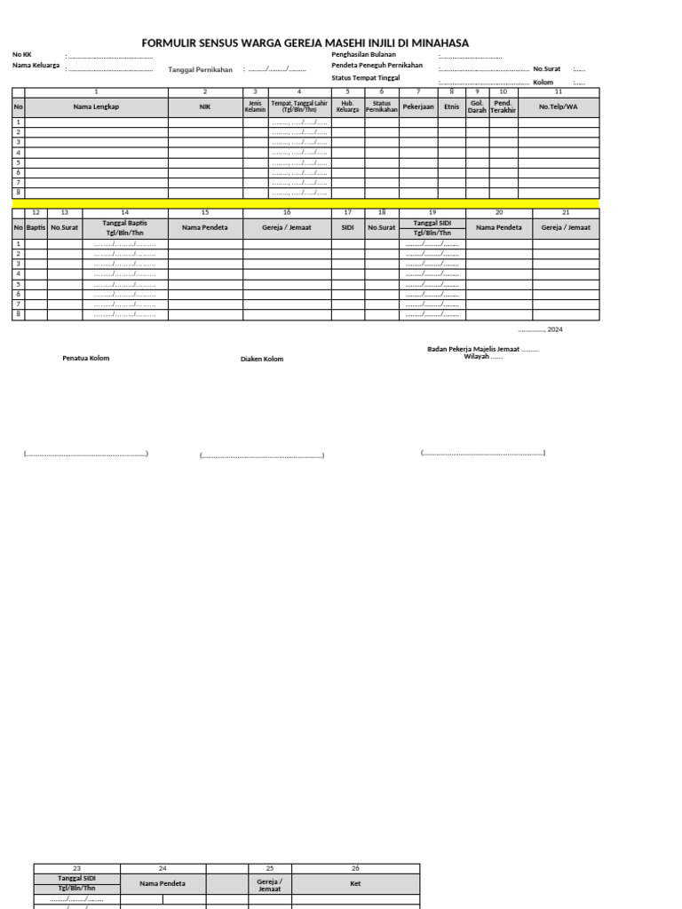 Formulir Sensus 2024 | PDF