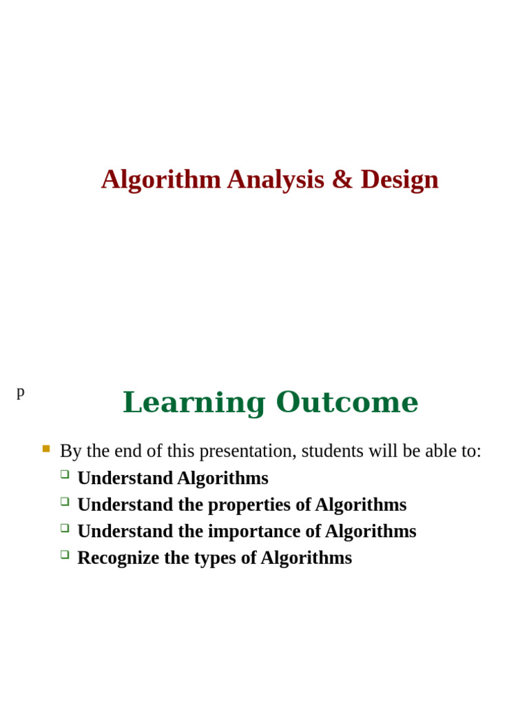 Week 1 - Algorithms | PDF