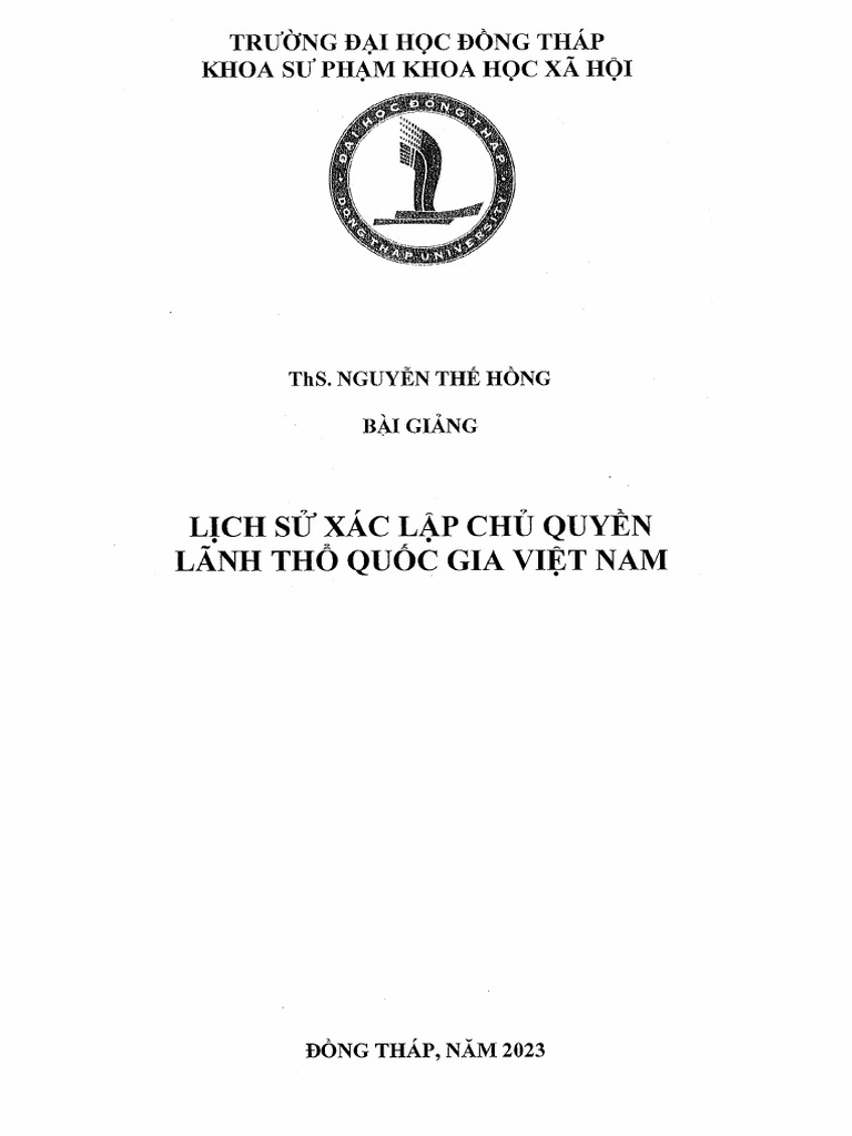 Lich Su Xac Lap Chu Quyen Lanh Tho Viet Nam | PDF