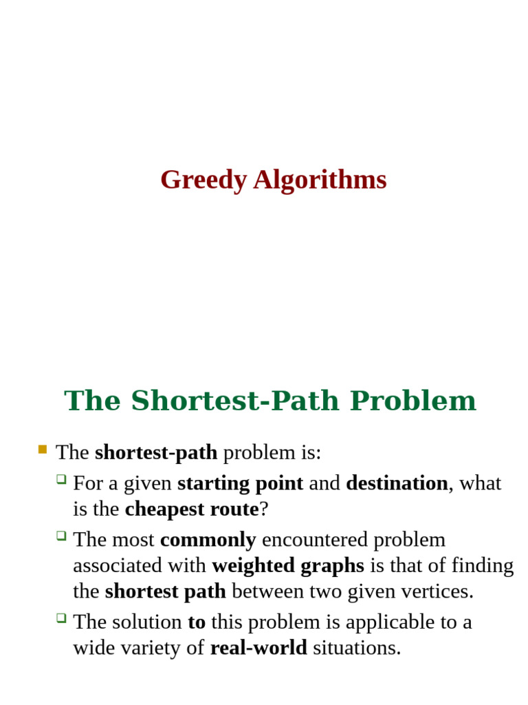 Week 9 - Greedy Algorithm 3 | PDF | Applied Mathematics | Teaching Methods & Materials
