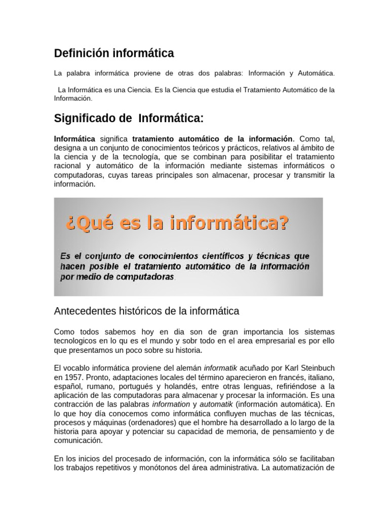 Definición Informática | PDF