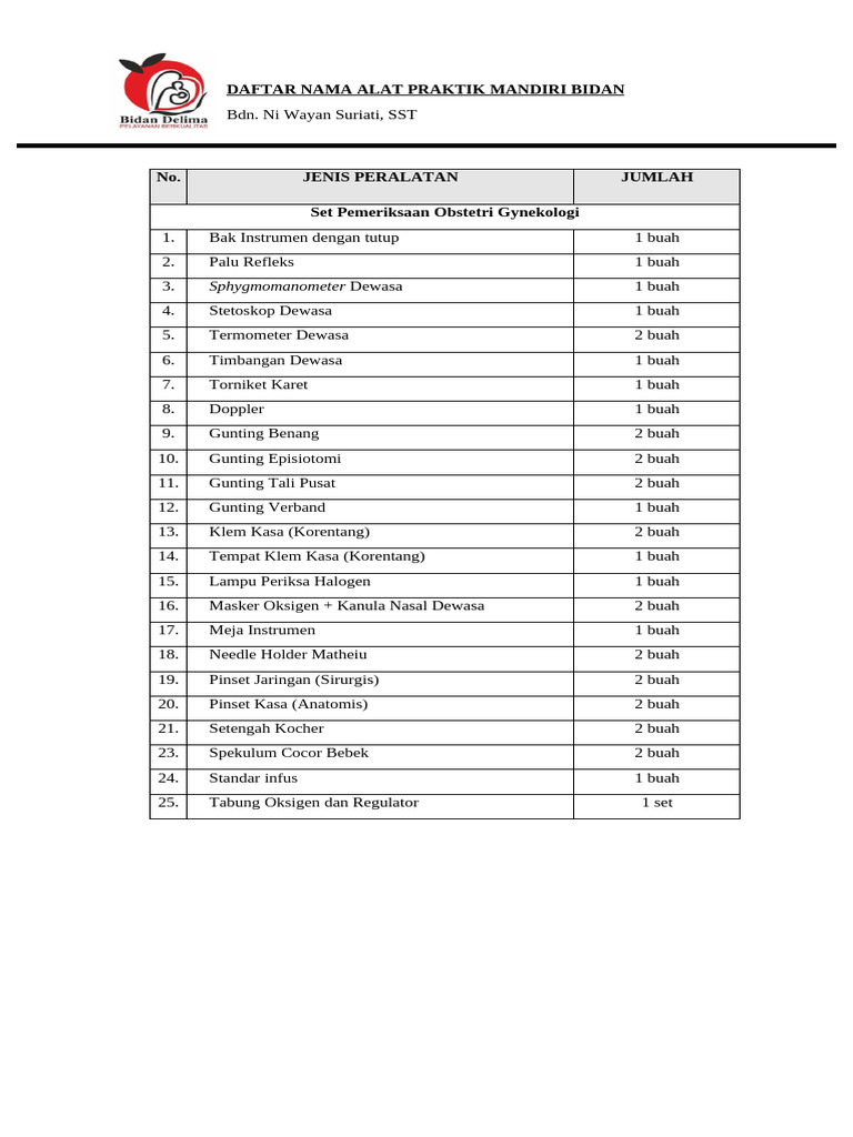 Daftar Alat PMB | PDF | Pengembangan Diri