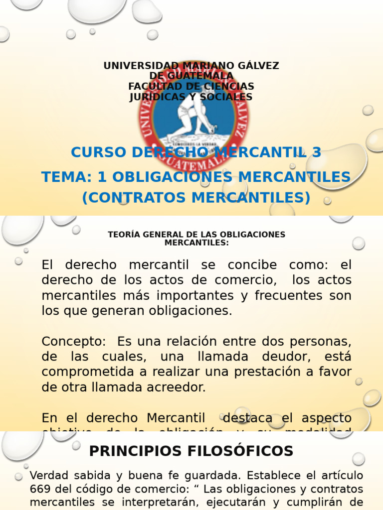 Clases Derecho Mercantil 3 (Tema 1) Obligaciones Mercantiles | PDF