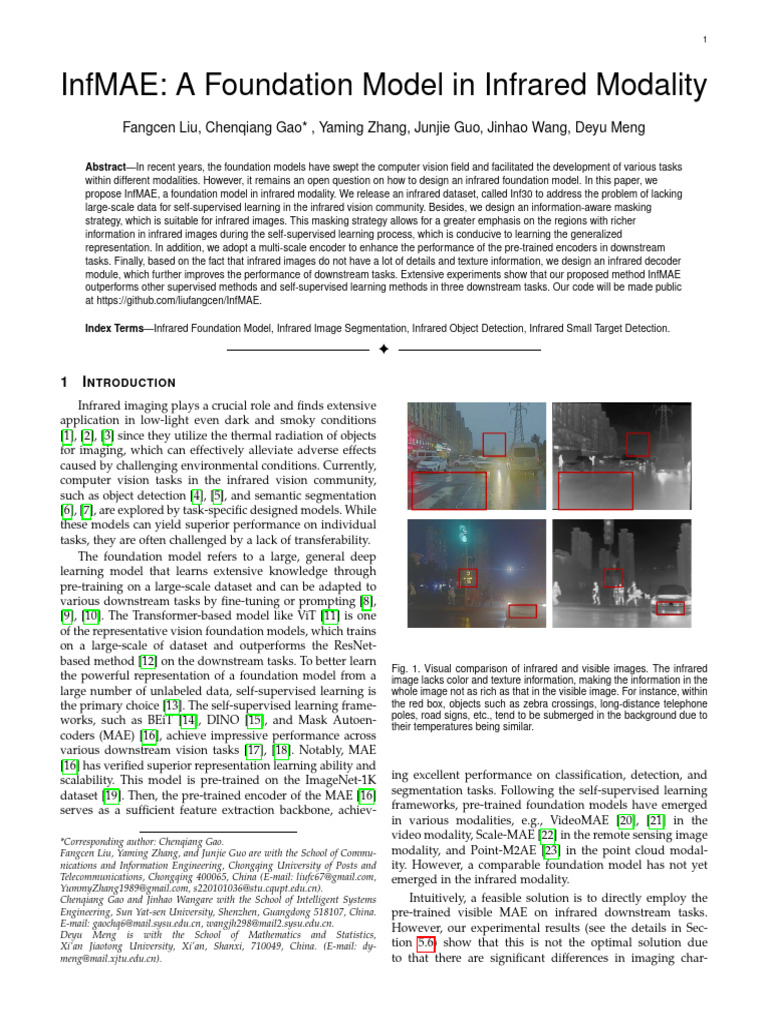 A Foundation Model in Infrared Modality | PDF