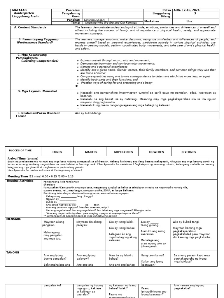 Week-3-Q1 Kinder | PDF