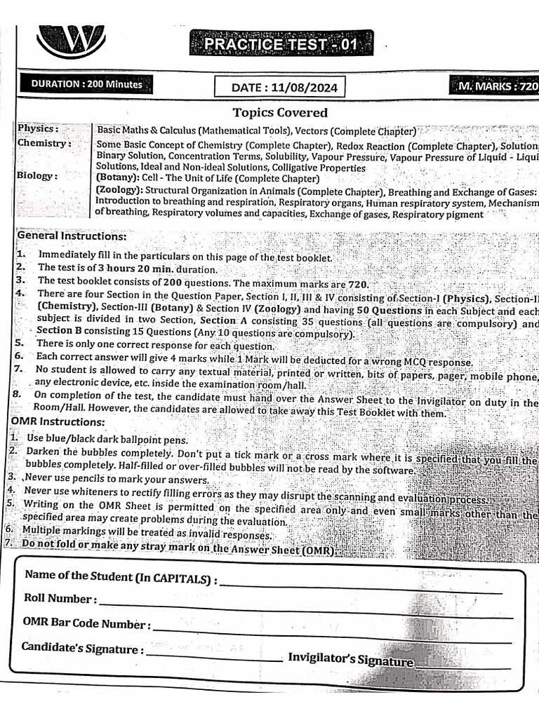 Mip Practice Test 01 | PDF
