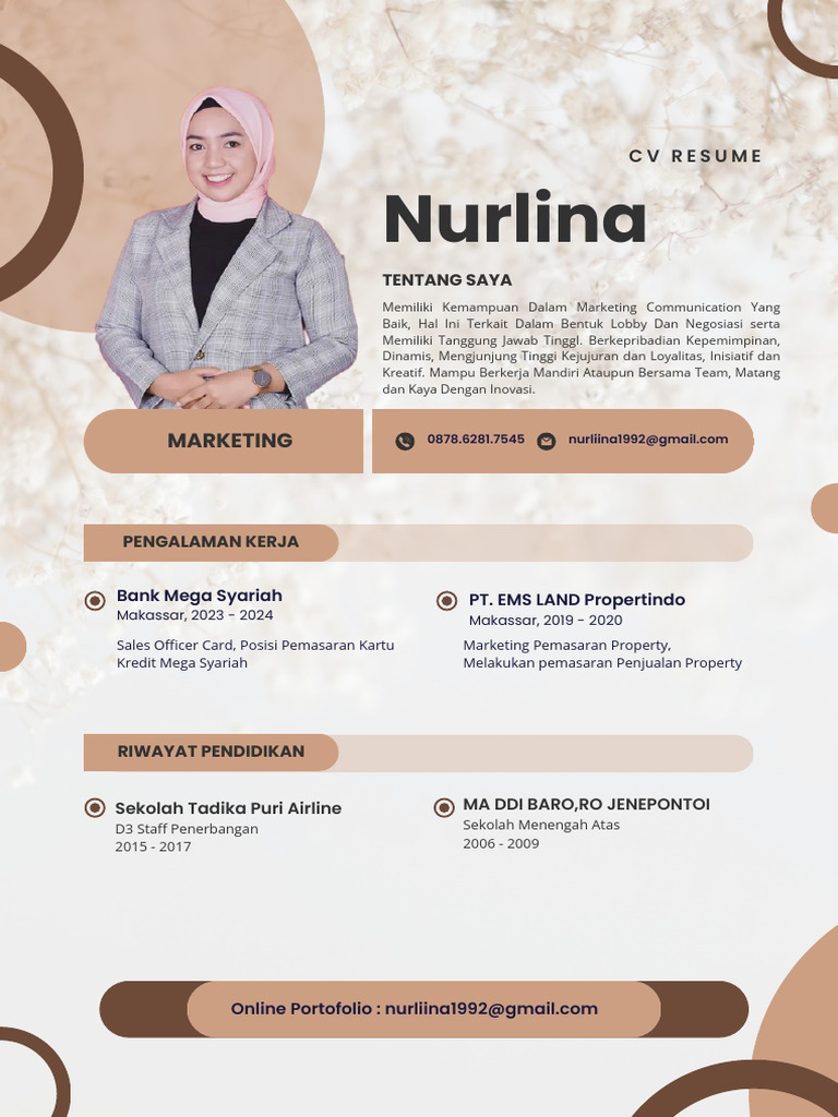 CV Resume Grafik Desainer Modern Cokelat | PDF