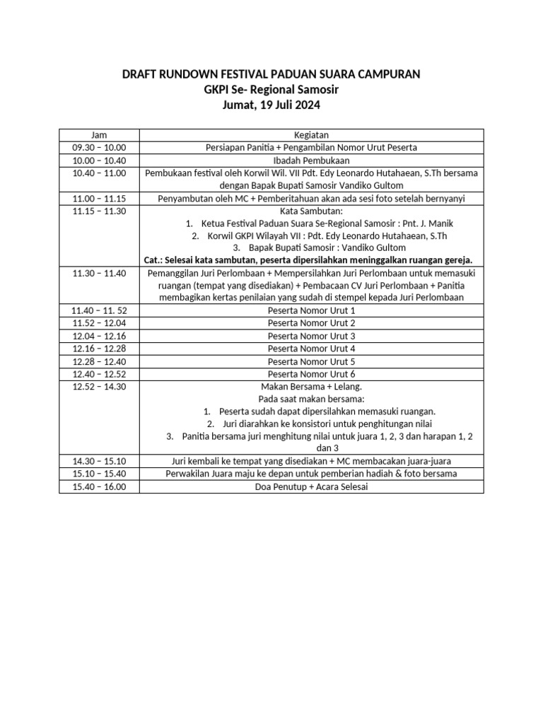 DRAFT RUNDOWN FESTIVAL PADUAN SUARA CAMPURAN | PDF DRAFT RUNDOWN FESTIVAL PADUAN SUARA CAMPURAN | PDF