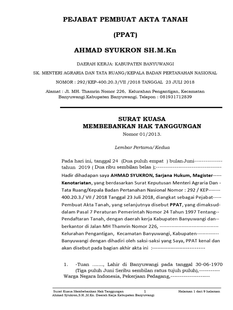 Blanko Kosong SKMHT | PDF