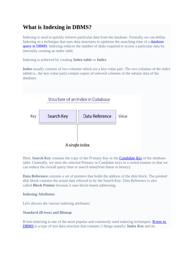Indexing in DBMS | PDF