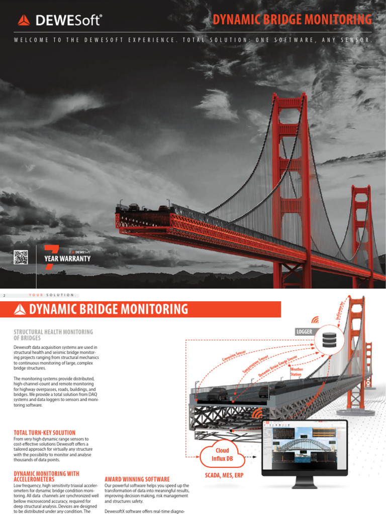 Dewesoft Dynamic Bridge Monitoring Brochure | PDF