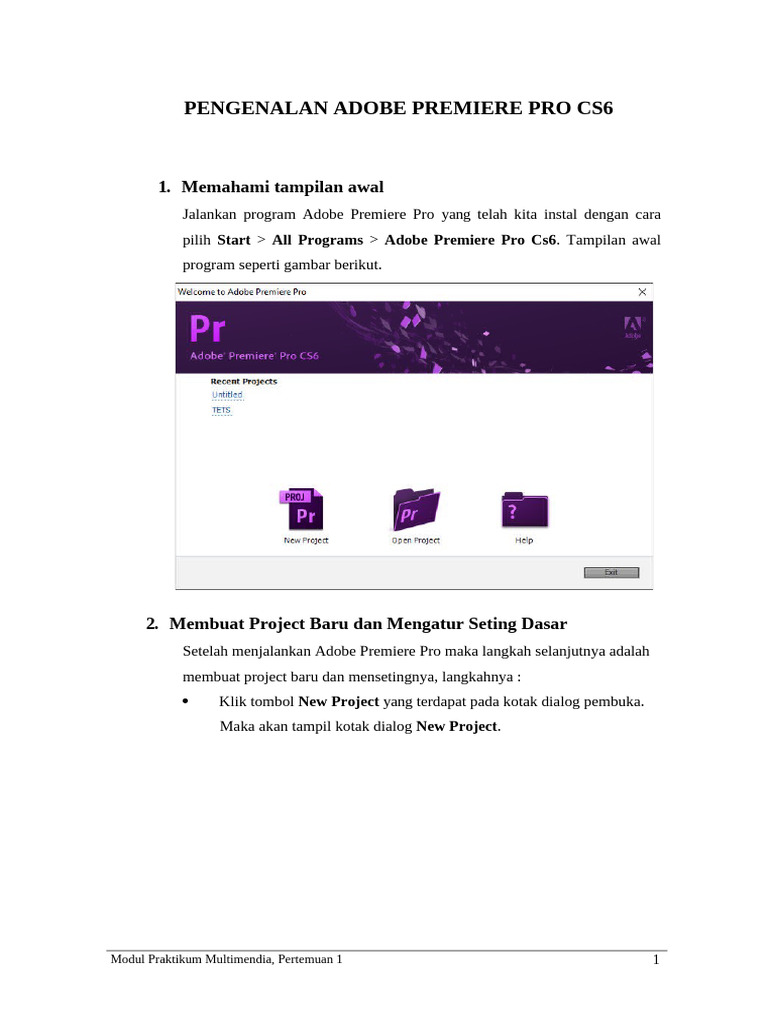 Modul Adobe Premiere Pro cs6 | PDF