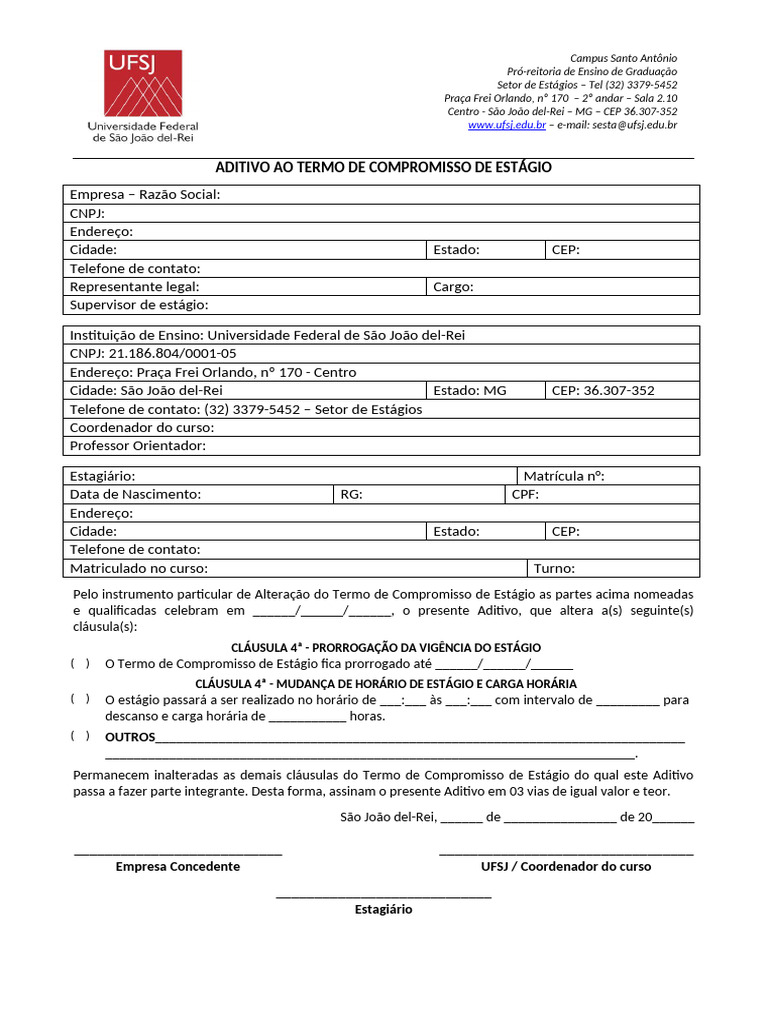 Termo Aditivo Termo de Compromisso | PDF