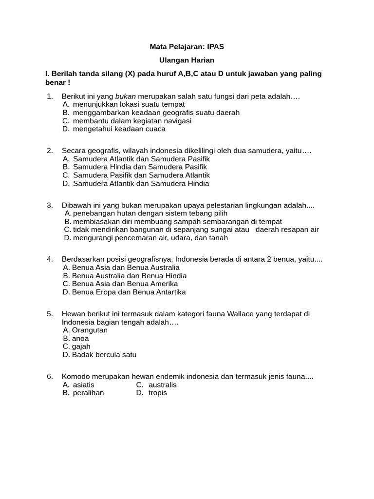 Soal UH Ips | PDF